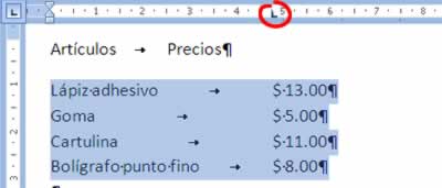 PORTAFOLIO DE INFORMÁTICA : WORD - TABULADORES